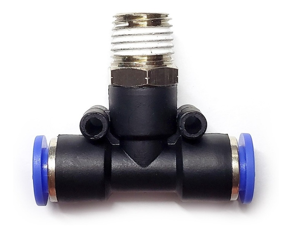5pz Racor Rápido Neumático En Tee 1/4 Npt Macho X 8 Mm Mang. | Instrutek