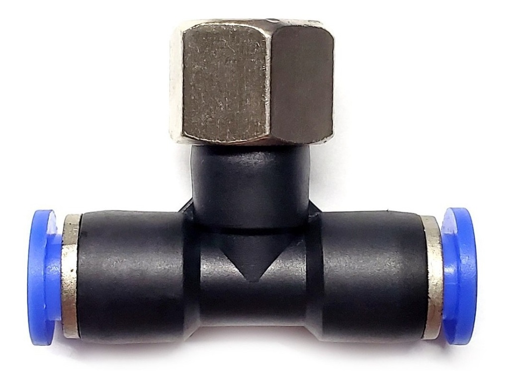 5pz Racor Rápido Neumático En Tee 1/4 Npt Hembra X 8mm Mang. | Instrutek