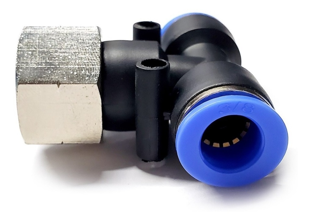 5pz Racor Rápido Neumático En Tee 3/8 Npt Hembra X 3/8 Mang. | Instrutek