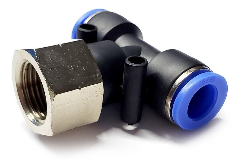 5pz Racor Rápido Neumático En Tee 3/8 Npt Hembra X 3/8 Mang. | Instrutek