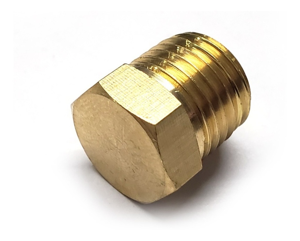 Tapón macho cabeza hexagonal, fabricado en latón (dorado) de 1/4" NPT ...