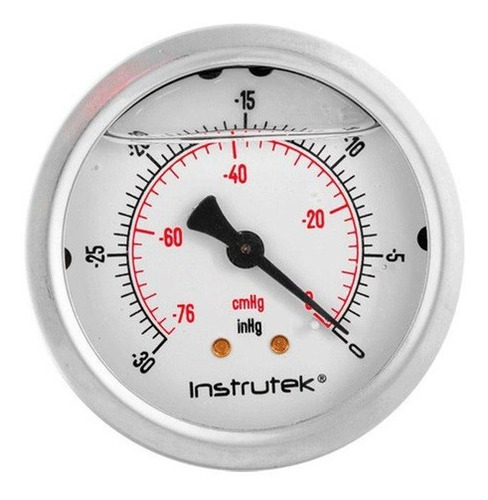 Vacuómetro Premium C/brida Glicerina 2.5 PLG, -30 Inhg | Instrutek