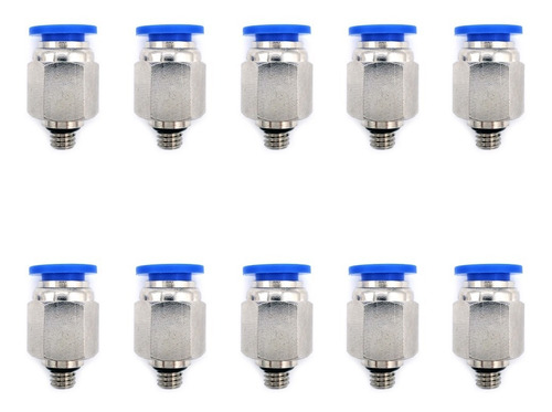 10 Pz De Conector/racor Rápido Neumático Recto M6 X 8mm | Instrutek