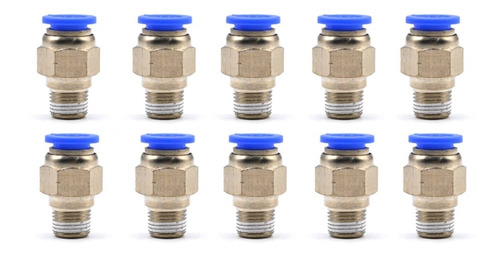 10 Pz De Conector/racor Rápido Neumático Recto 1/8 Npt X 8mm | Instrutek