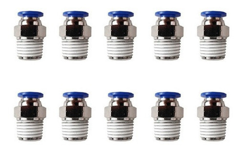 10 Pz De Conector/racor Rápido Neumático Recto 1/4 Npt X 1/4 | Instrutek