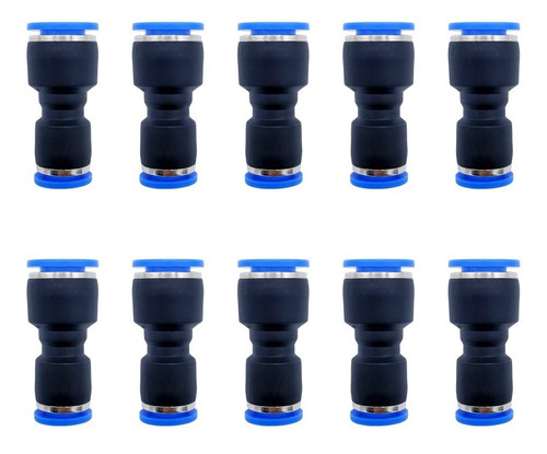 10 Pz Reducción Neumática Recta 10mm A 8mm | Instrutek