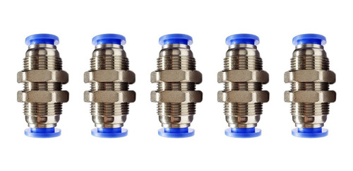 5 Pz De Pasamuro Conexión Rápida Neumático Recto 8mm | Instrutek
