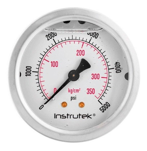 Manómetro Premium Inox C/brida Glicerina 2.5 PLG, 5000 Psi | Instrutek