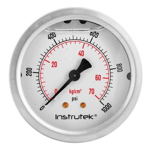 Manómetro Premium Inox C/brida Glicerina 2.5 PLG, 1000 Psi | Instrutek