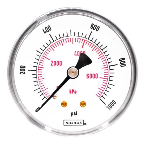 Manómetro 2.5", caja de ABS, 1/4" NPT, posterior, 1000 psi-kPa | Instrutek