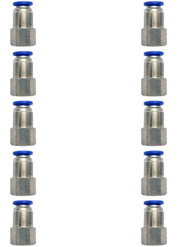 10 Pz De Conector/racor Neumático Recto Hembra 1/8 X 6mm | Instrutek