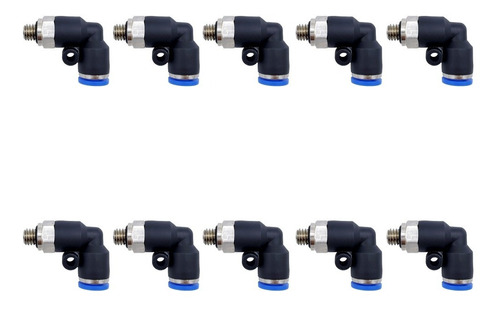 10 Pz De Conector/racor Rápido Neumático Codo M5 X 4mm | Instrutek