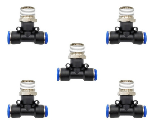 5pz Racor Rápido Neumático En Tee 1/2 Npt X 10mm | Instrutek
