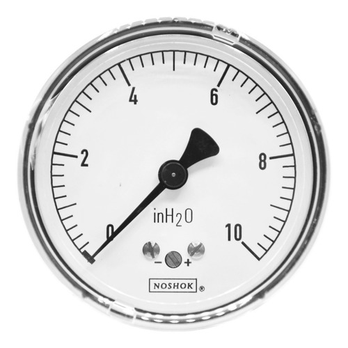 Manómetro 2.5", caja de acero, 1/4" NPT, posterior, 10 inH2O | Instrutek